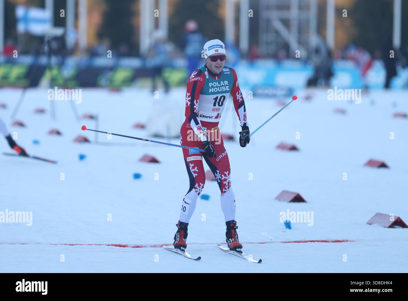 Harald Oestberg AMUNDSEN of Norway reacts after crossing finish line ...