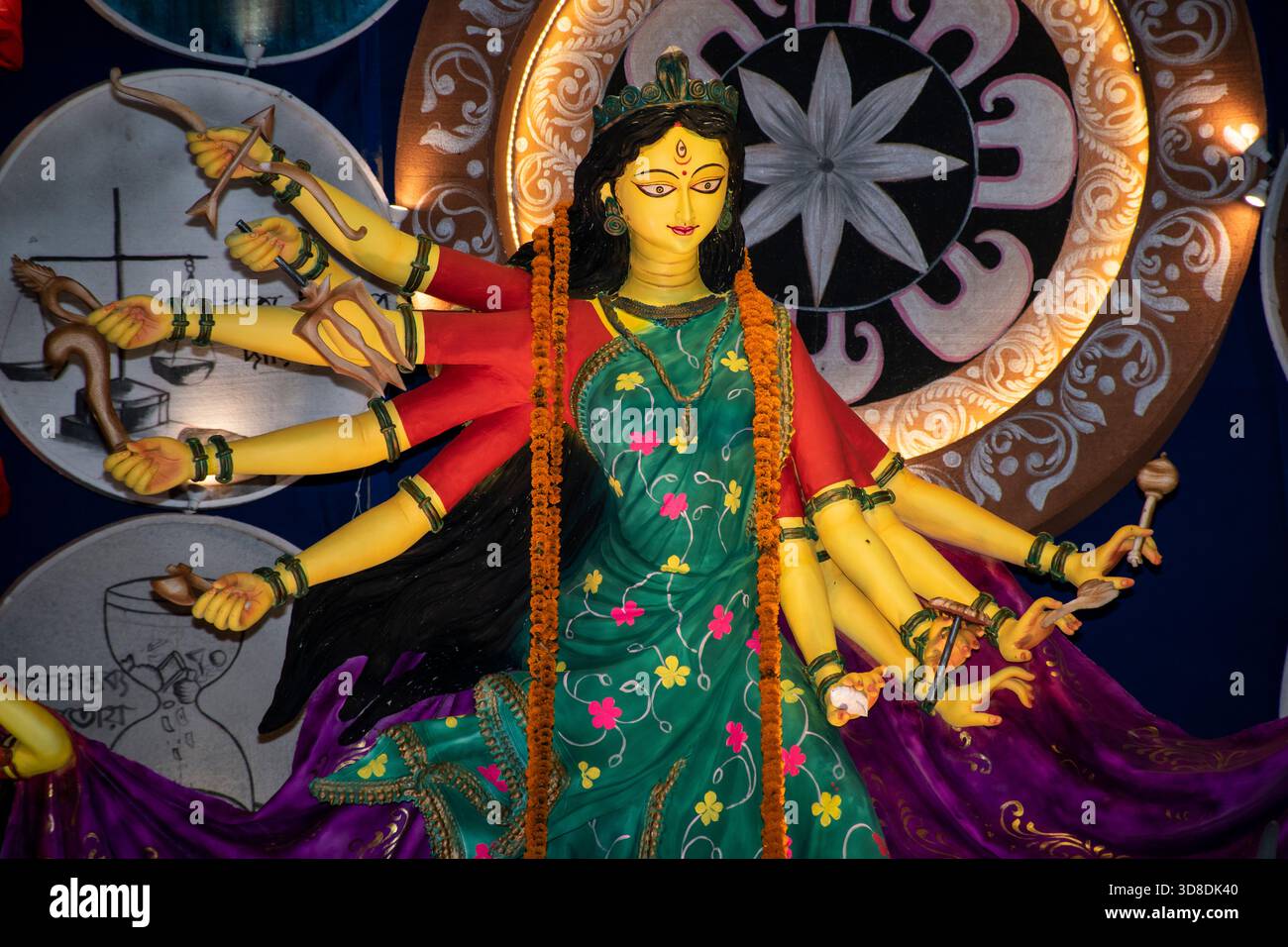 Idol of Goddess Durga in Durga Puja 2025 organized by Gosaildanga Tarun ...