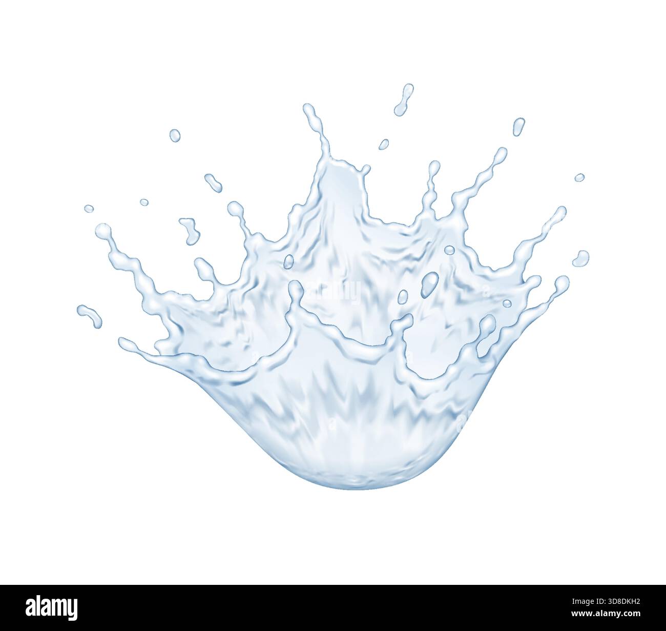 A detailed illustration showing a vivid water splash with droplets ...
