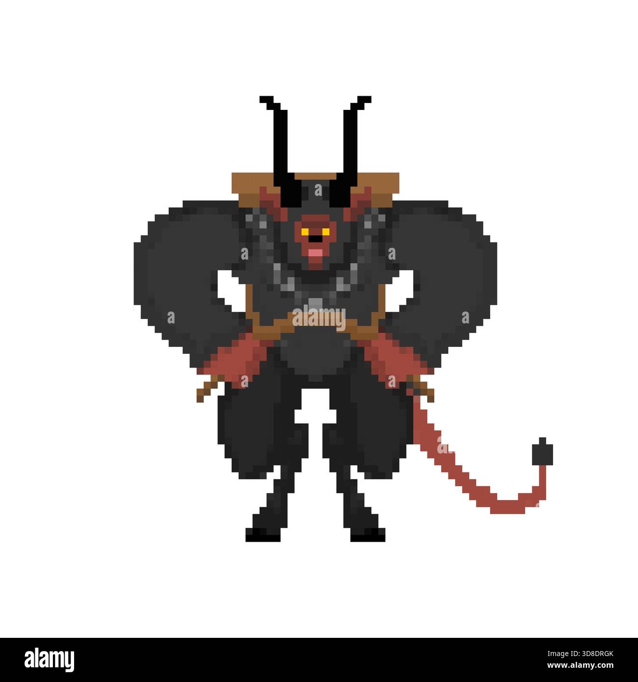 Fearsome Krampus pixel art , the Christmas demon. Retro 8-bit style ...