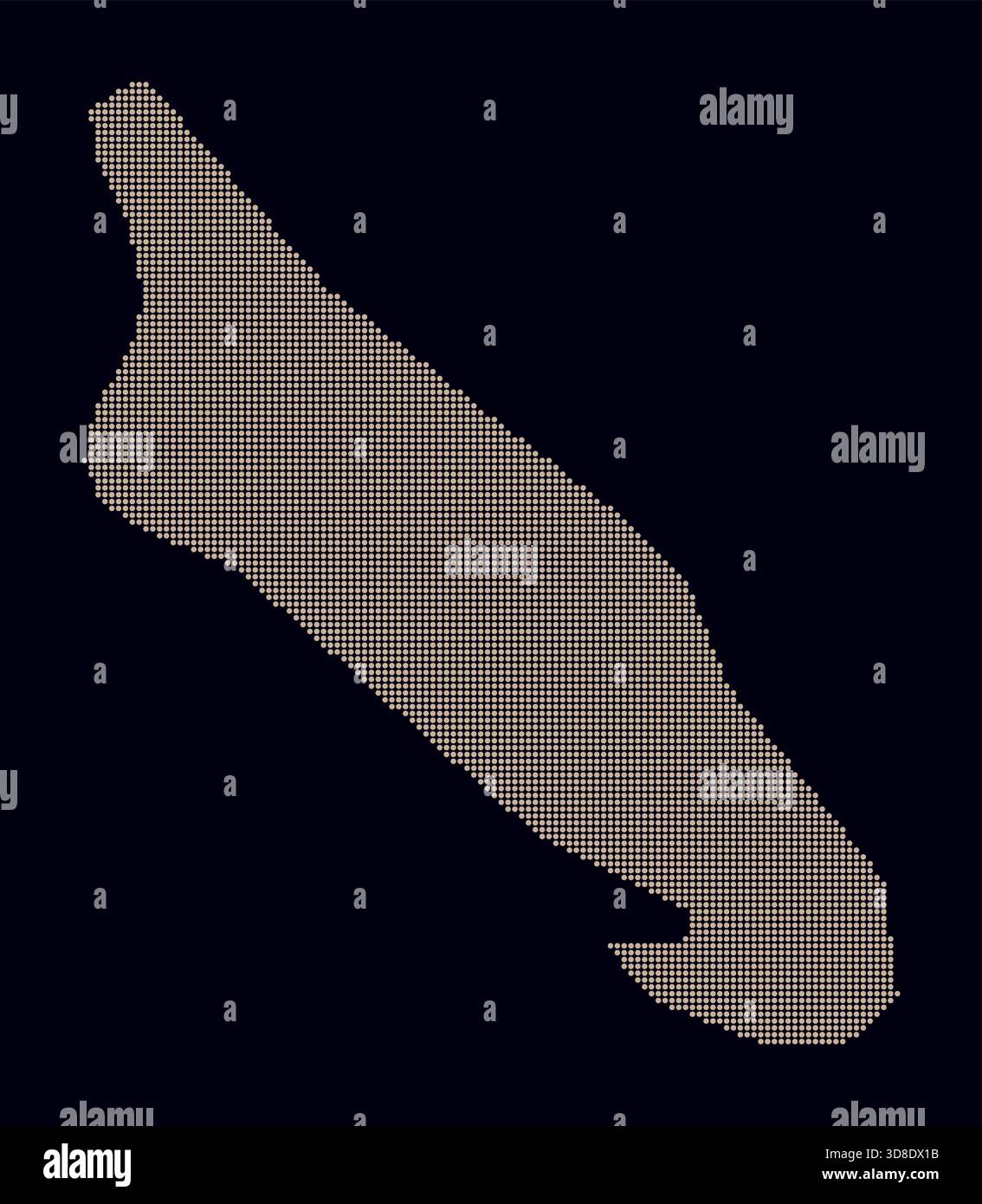 Aruba dotted map. Digital style map of the country on a dark background ...