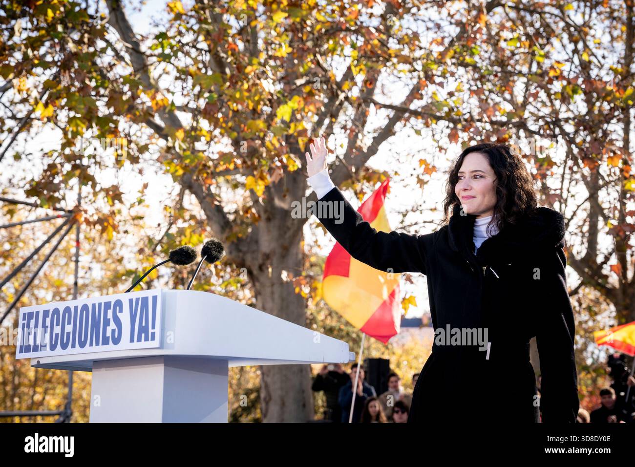 The president of the Community of Madrid, Isabel Díaz Ayuso, during the ...