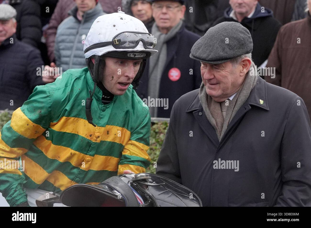 Jockey Mark Walsh with trainer Robert Tyner in the parade ring after ...