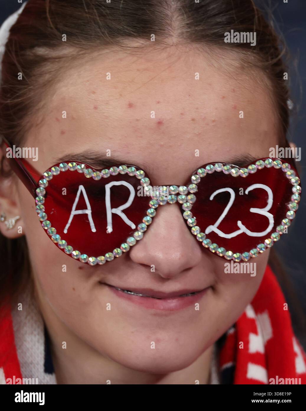 Young English fans before kick off during International Women Friendly ...