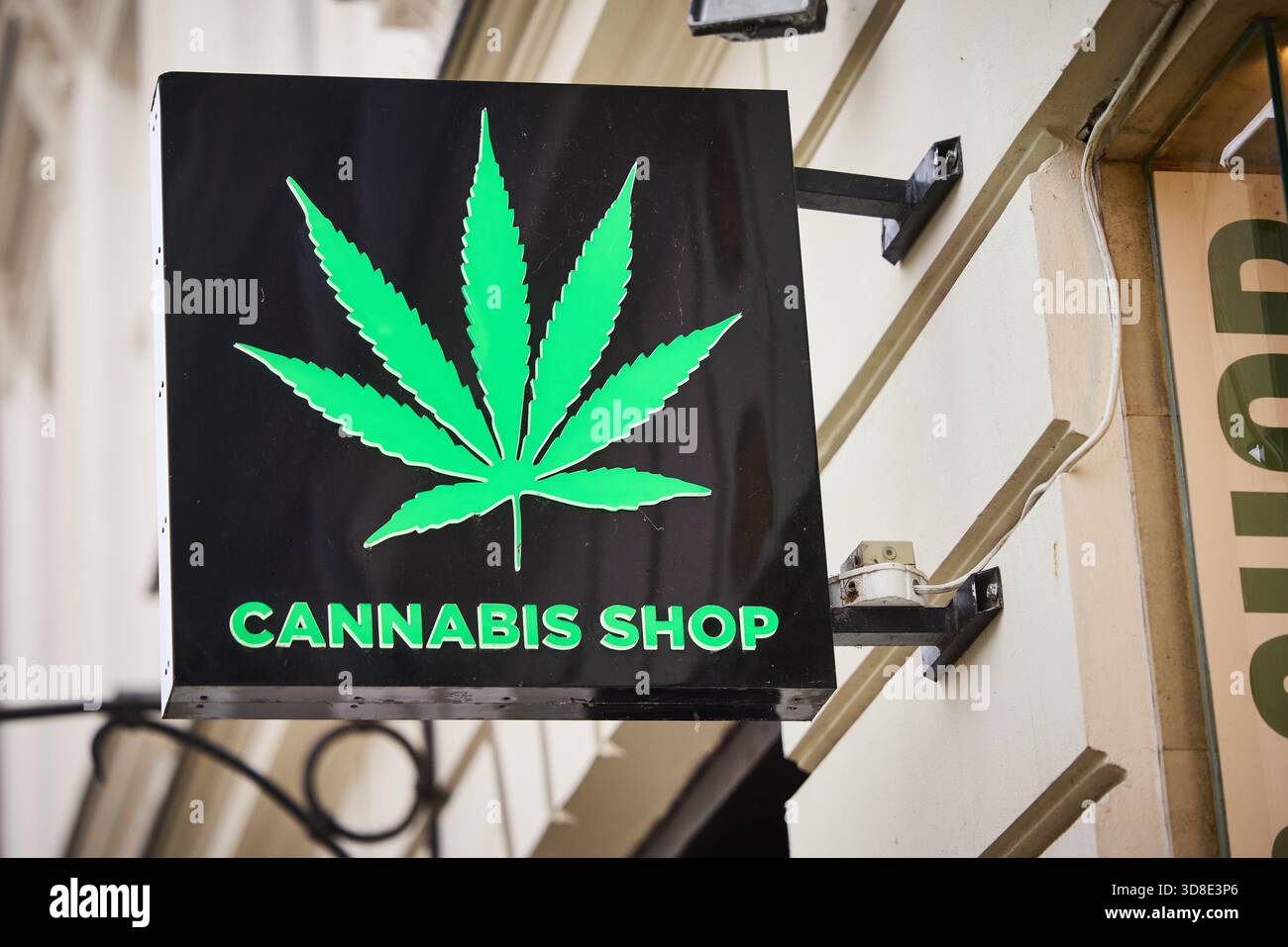 KRAKOW, Poland, Cannabis Shop sign Stock Photo - Alamy