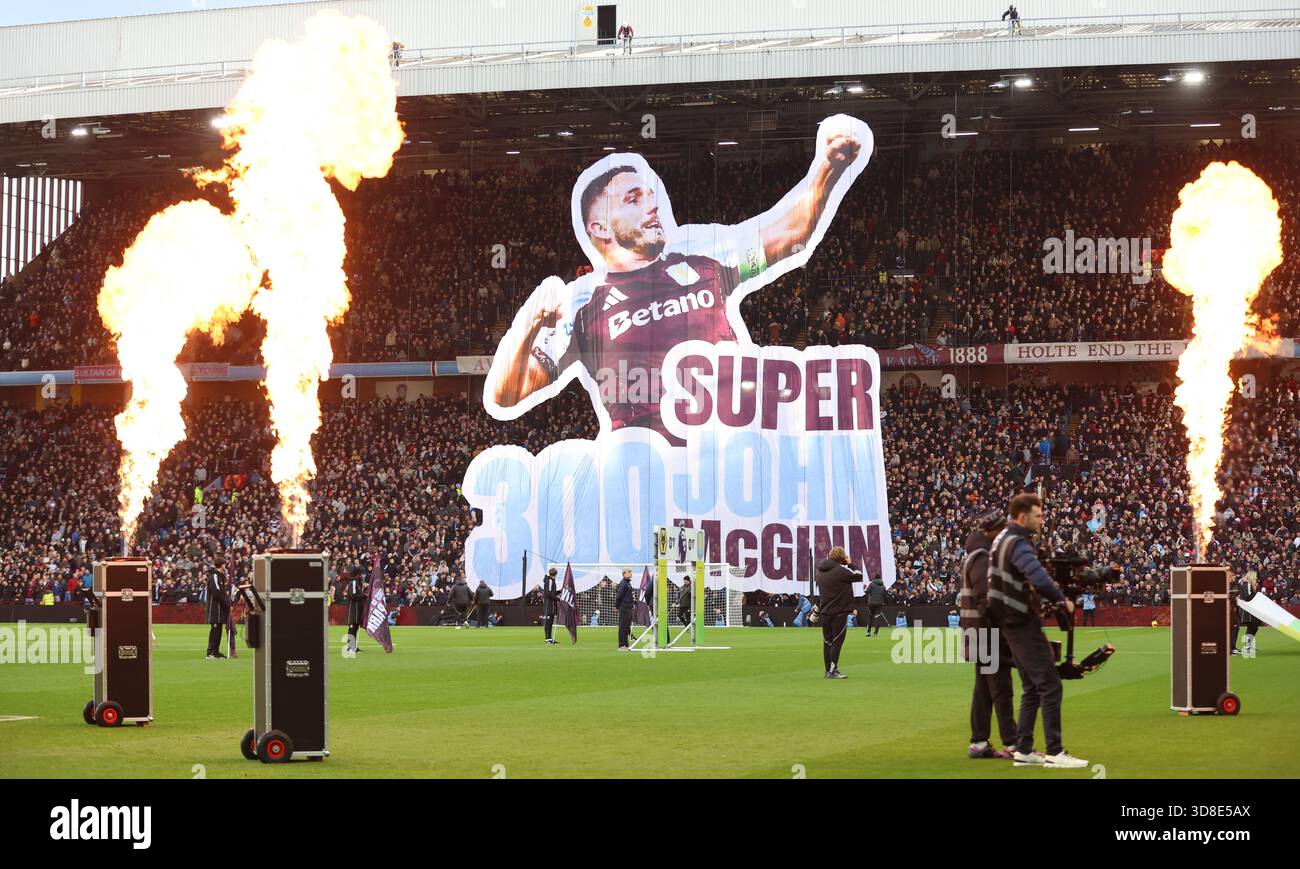 Aston Villa fans unveil a tifo in honour of John McGinn's 300th ...