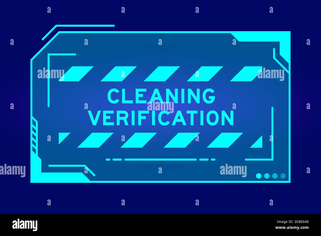 Blue color of futuristic hud banner that have word cleaning ...