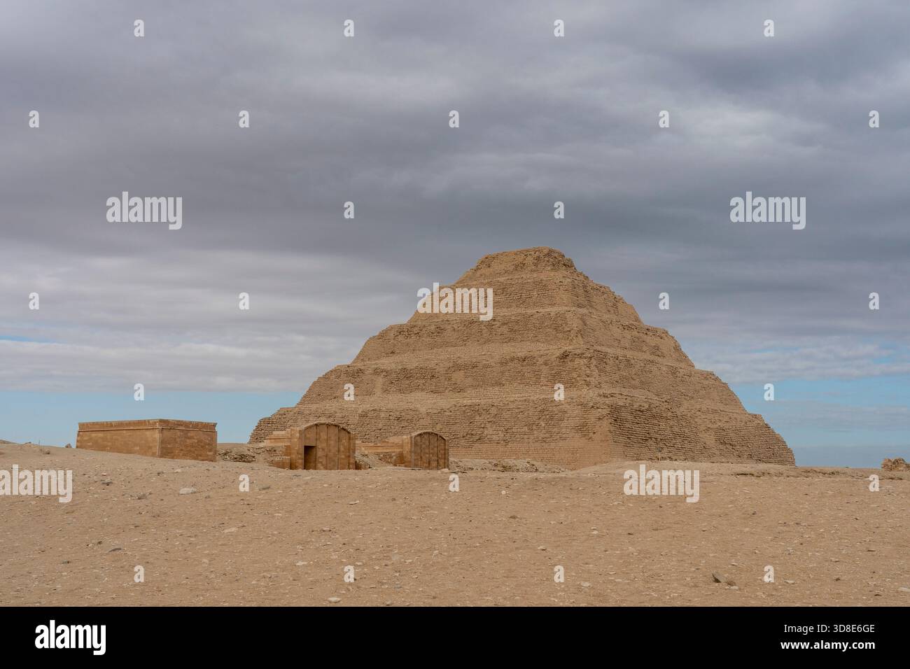 Stepped Pyramid of Djoser, the first pyramid, complex of Saqqara, Egypt ...