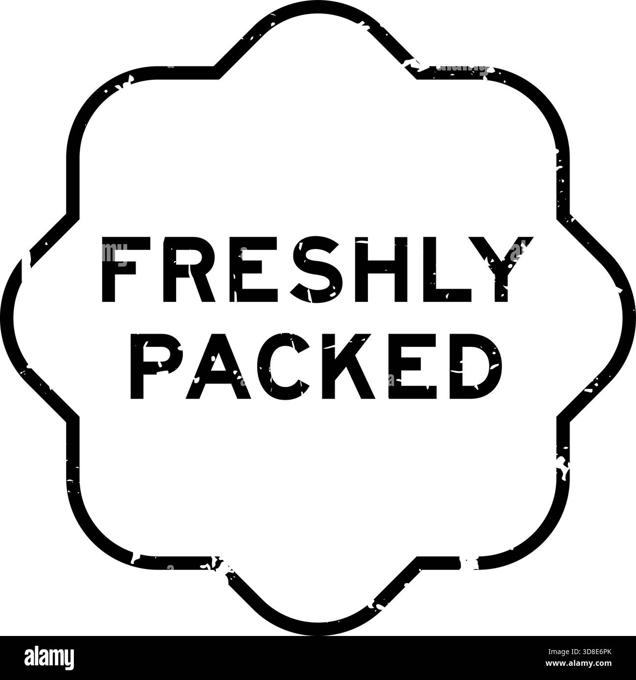 Grunge black freshly packed word rubber seal stamp on white background ...