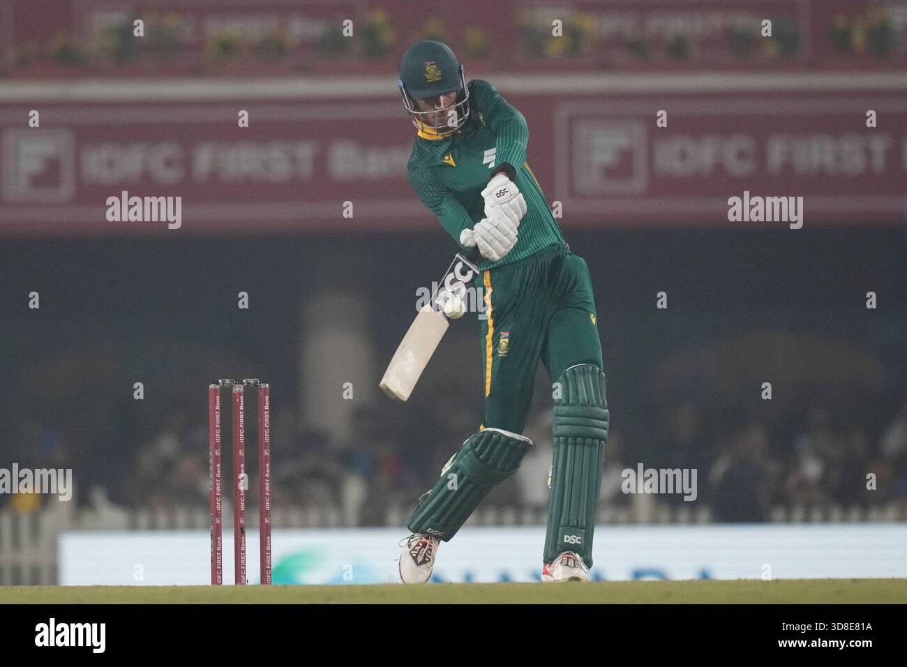 South Africa's Marco Jansen plays a shot during the first One Day ...