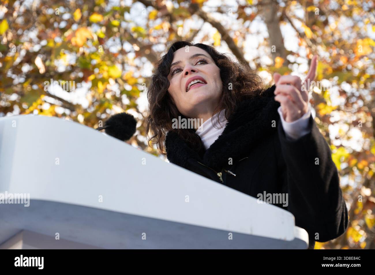 President of the Community of Madrid, Isabel Diaz Ayuso during a ...