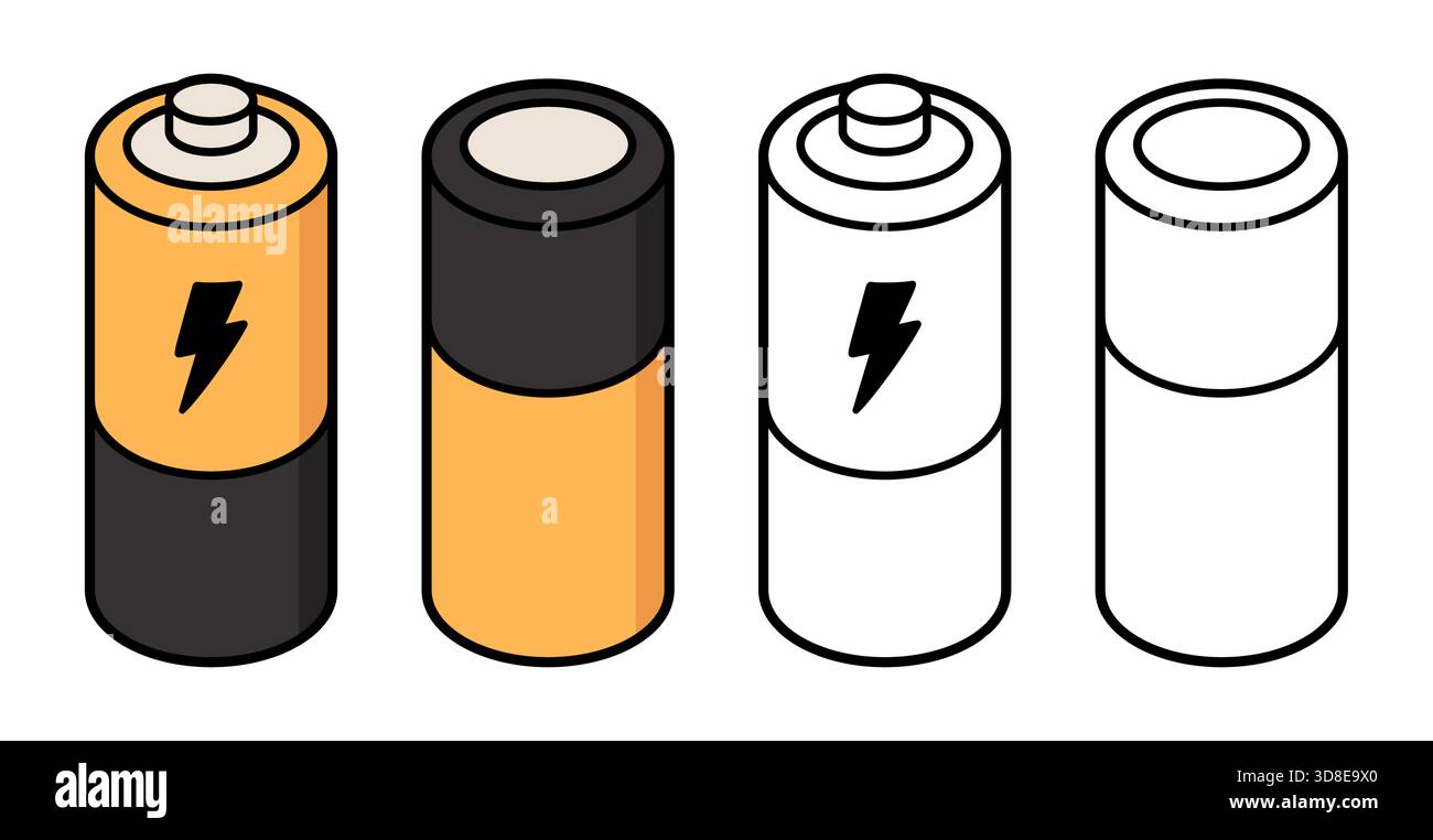 Alkaline battery set icon Stock Vector Images - Alamy