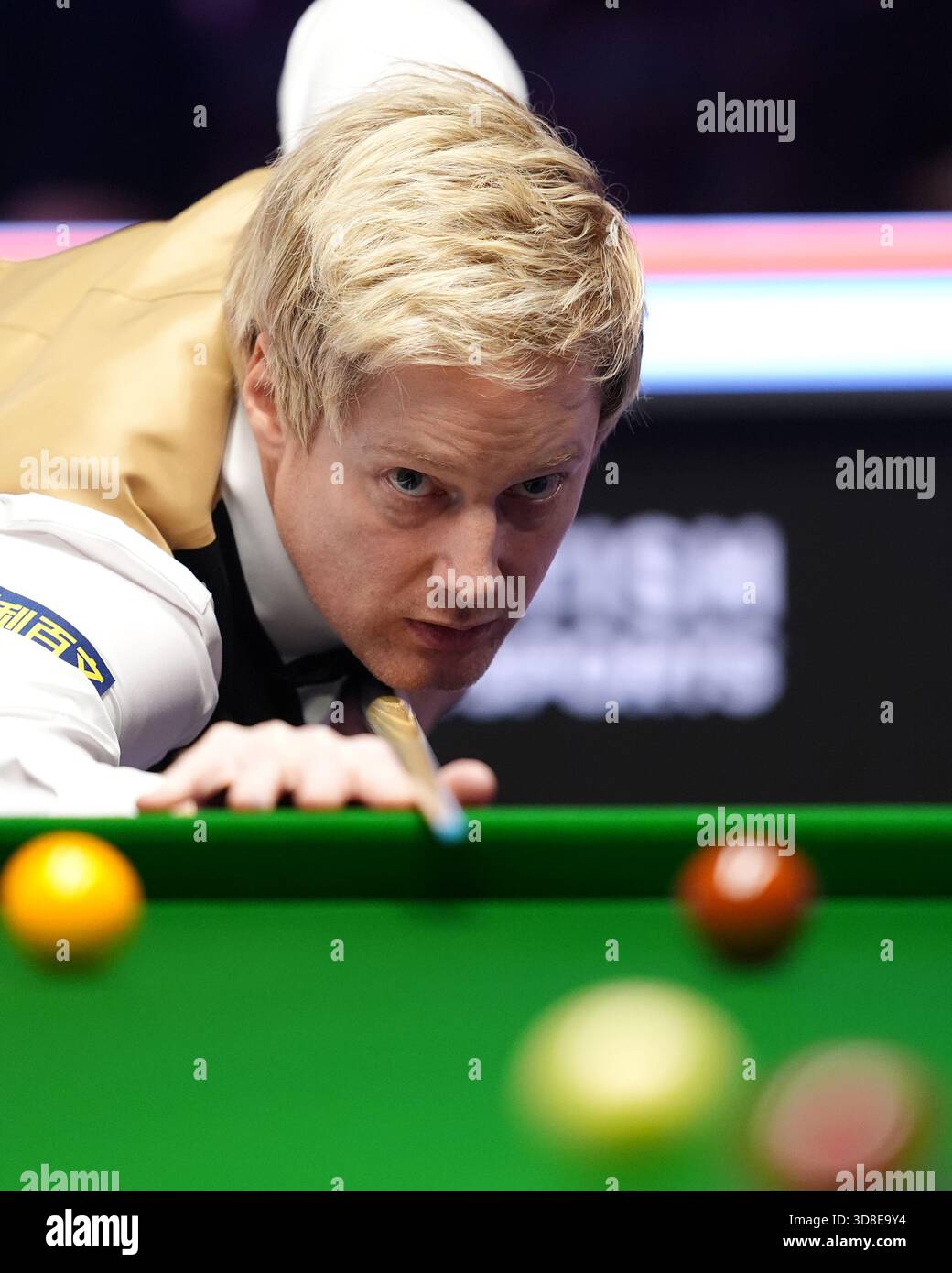 Neil Robertson in action against Julien Leclercq, on day two of the ...