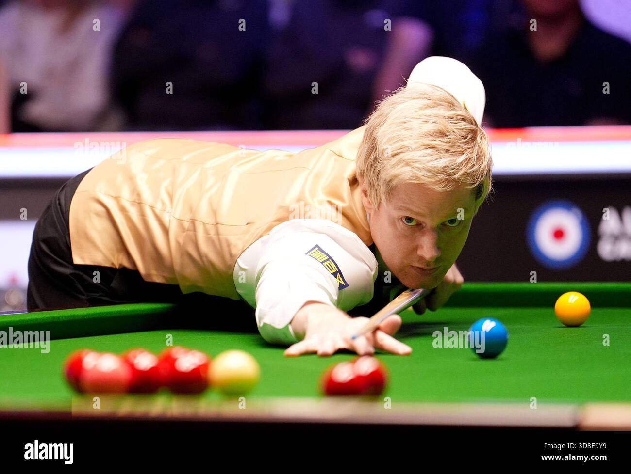 Neil Robertson in action against Julien Leclercq, on day two of the ...