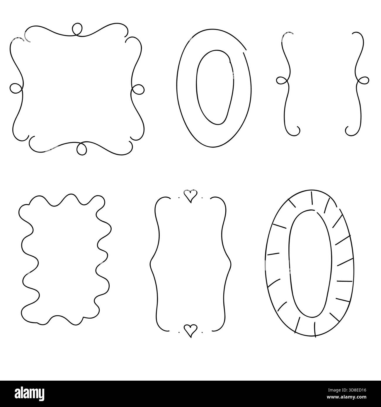 Frames outline set hand Black and White Stock Photos & Images - Alamy