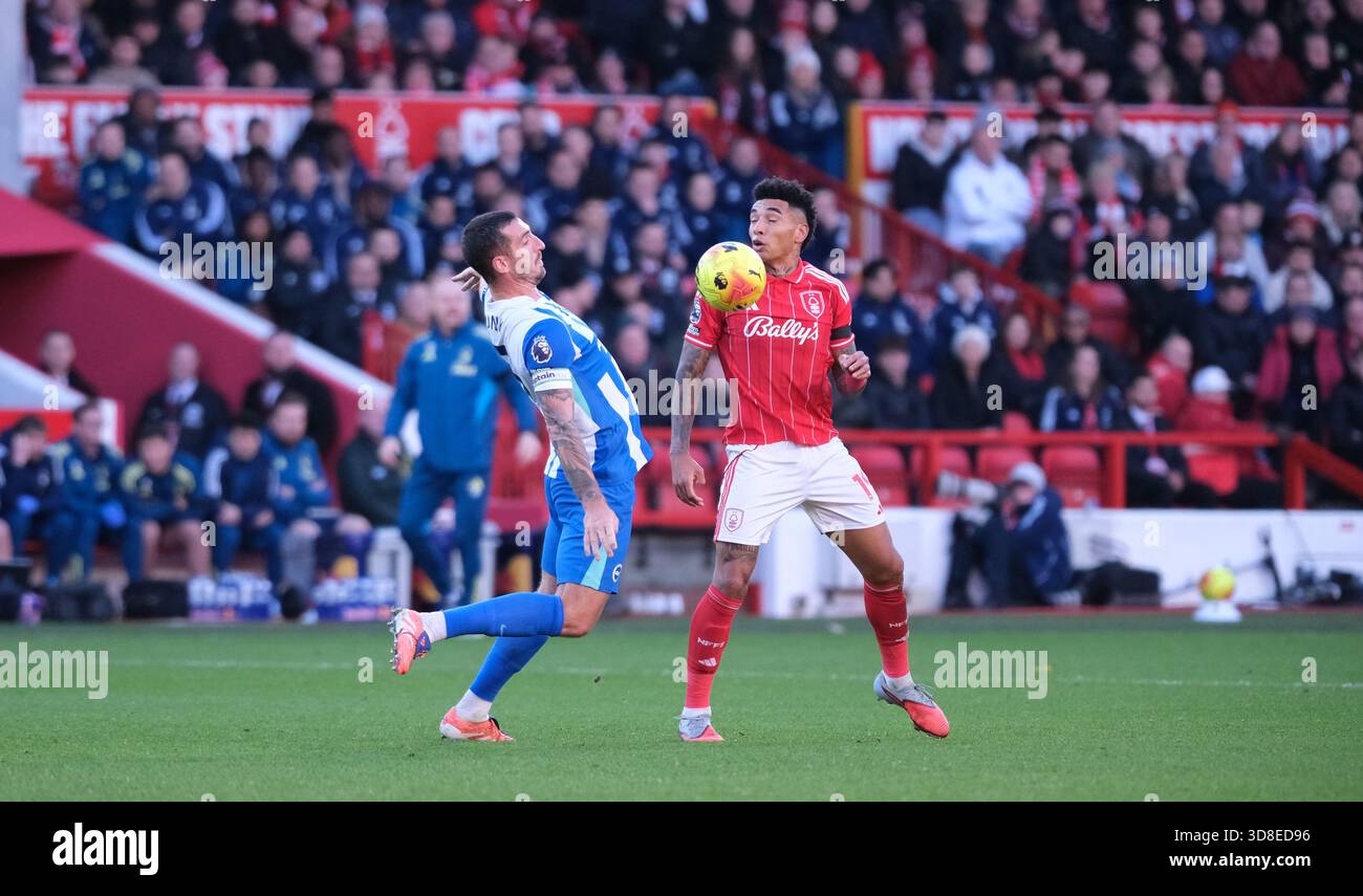 Lewis Dunk of Brighton & Hove Albion and Igor Jesus of Nottingham ...