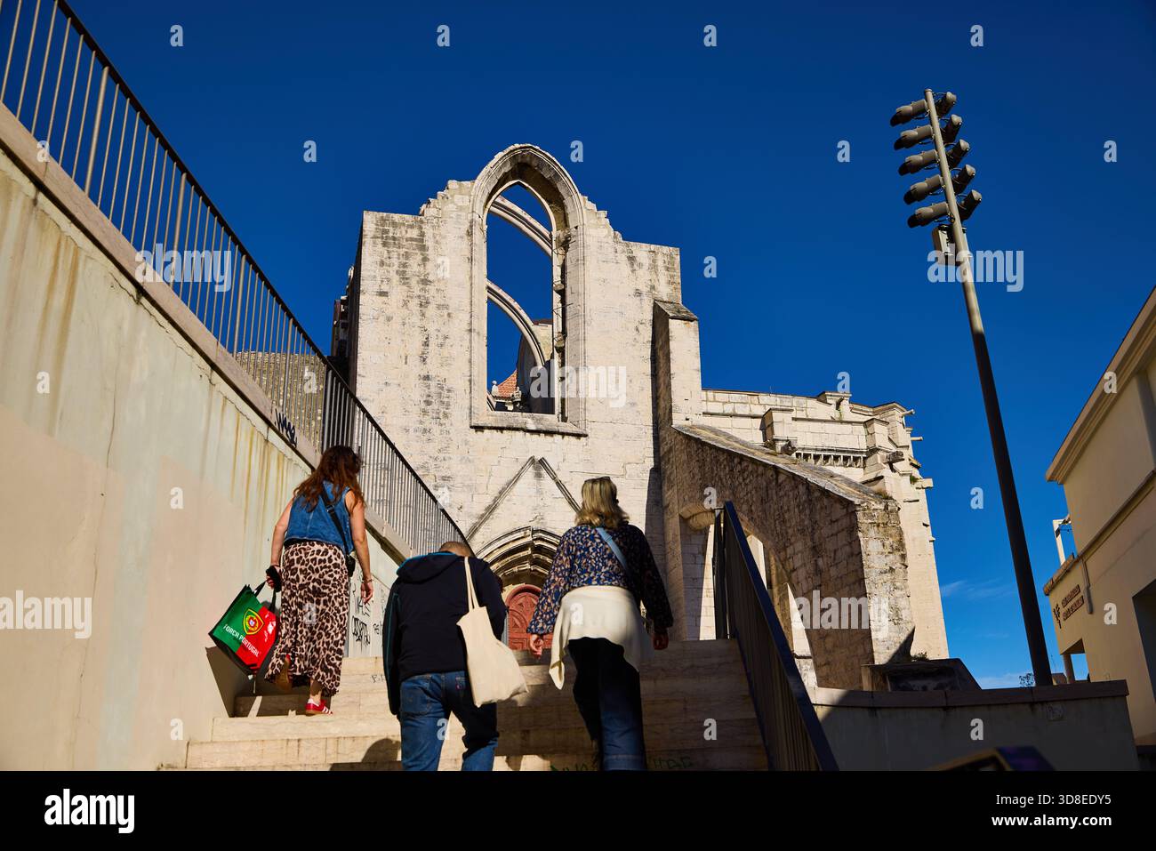 Portugal capital city Lisbon, Carmo Ruined Gothic church destroyed by ...