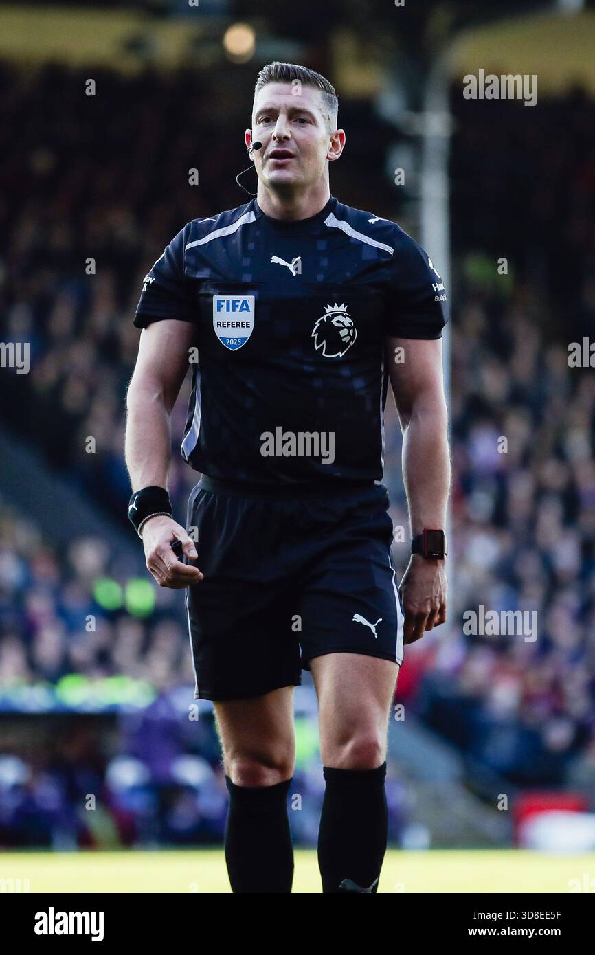 Referee Robert Jones during the Premier League game between Crystal ...
