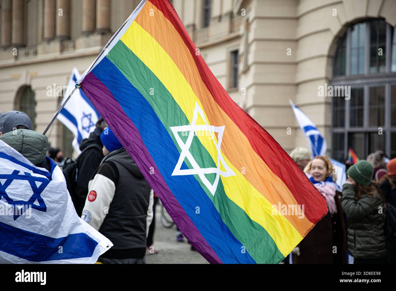 On a cold, overcast Sunday, November 30, 2025, pro-Israel demonstrators ...