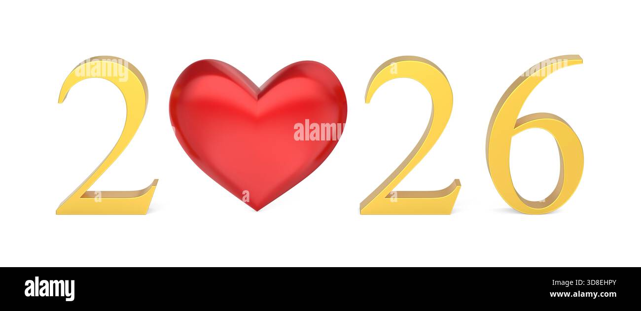 2026 3d gold happy new year hi-res stock photography and images - Alamy