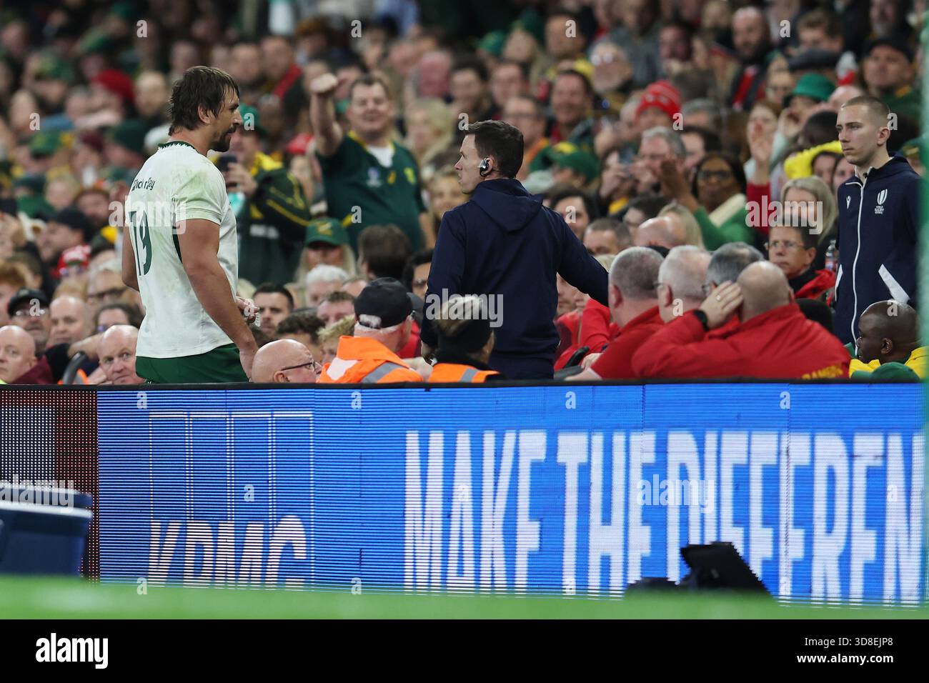 Eben Etzebeth of South Africa walks off field after getting red carded ...