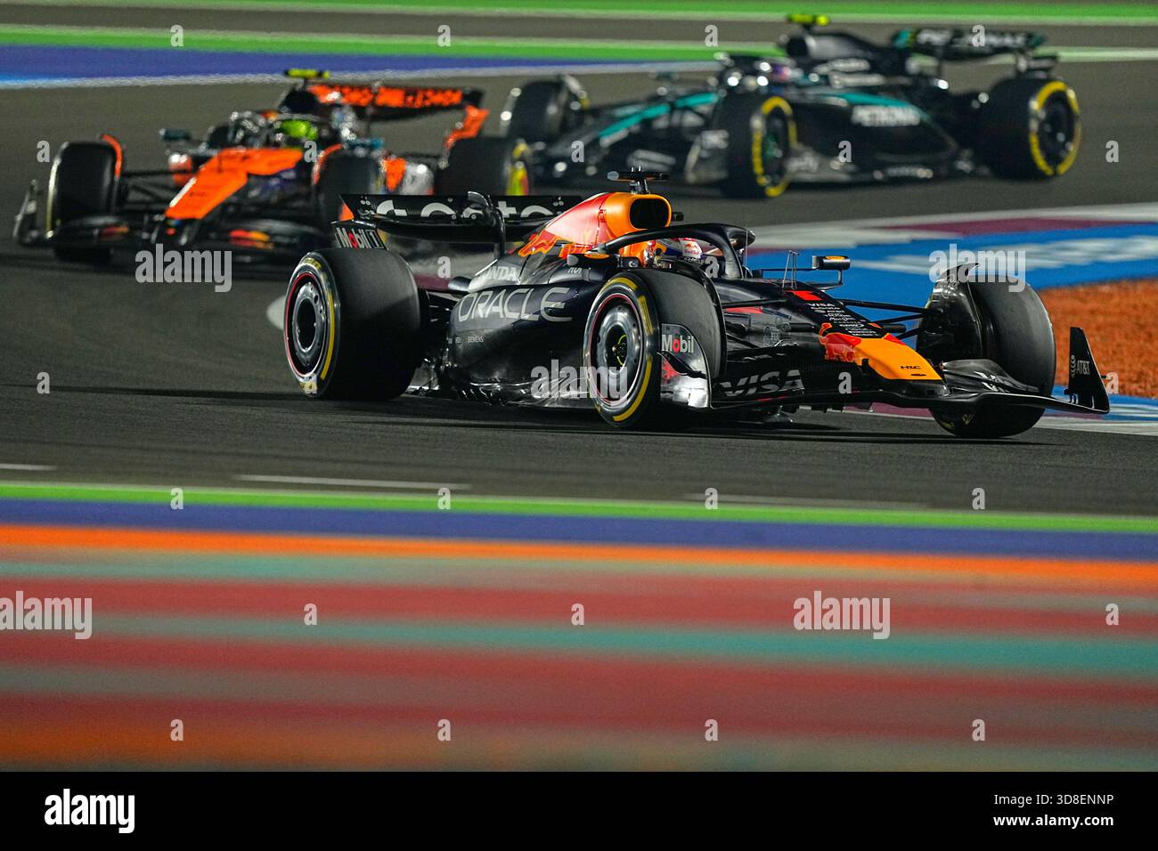 Red Bull driver Max Verstappen of the Netherlands steers his car during ...