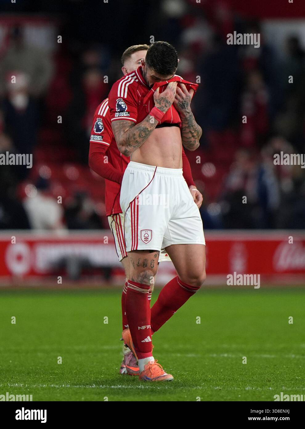 Nottingham Forest's Morato appears dejected after the final whistle ...