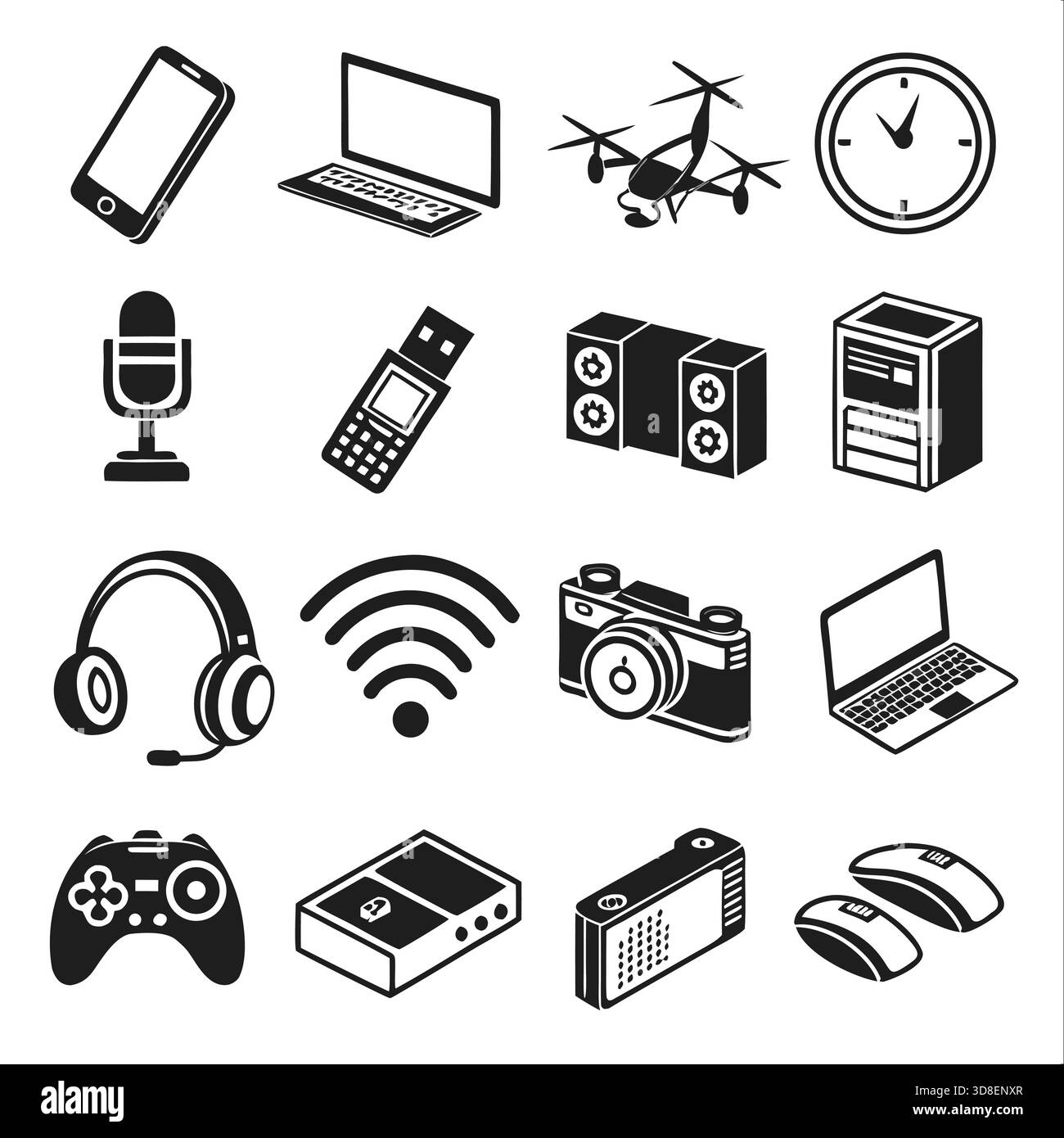 Router icon set in Black and White Stock Photos & Images - Alamy
