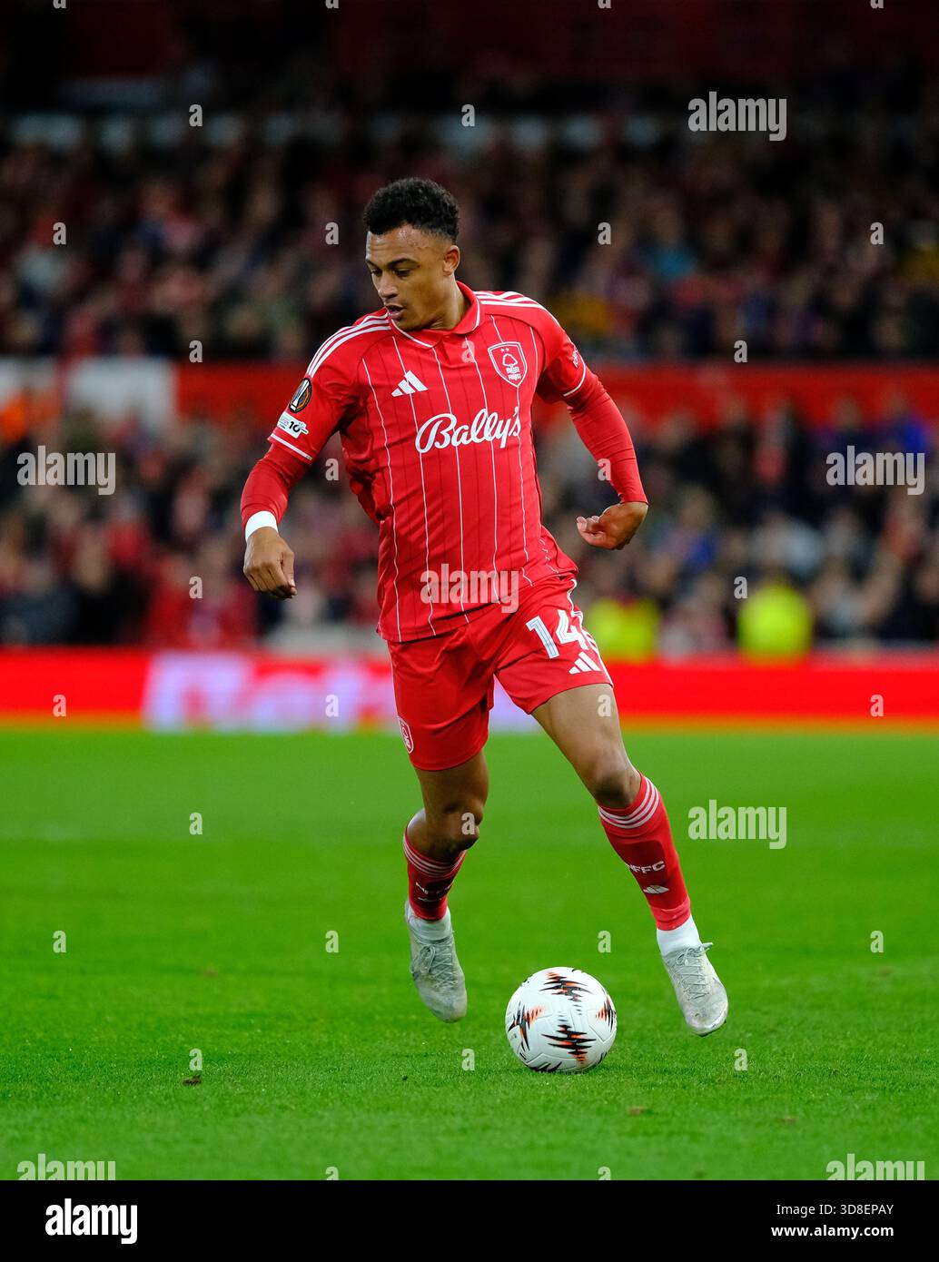 Dan Ndoye of Nottingham Forest seen in action during the UEFA Europa ...