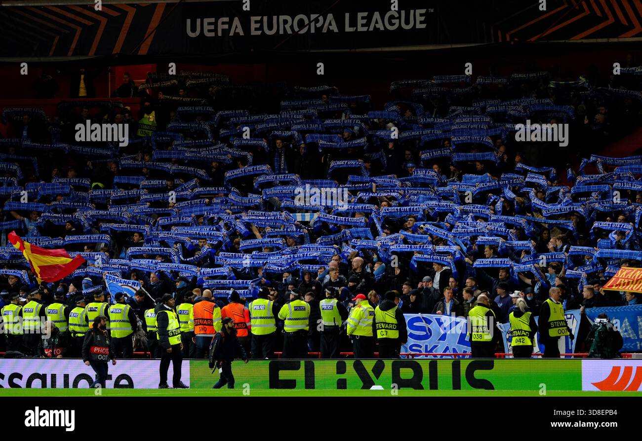 Malmo FF fans seen during the UEFA Europa league football match between ...
