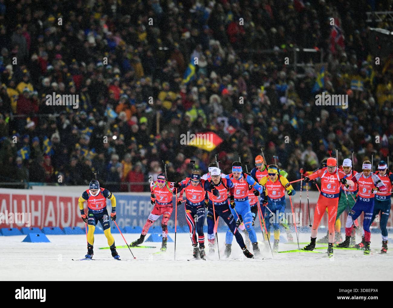 Jesper Nelin of Sweden and Endre Strømsheim of Norway, compete in the ...
