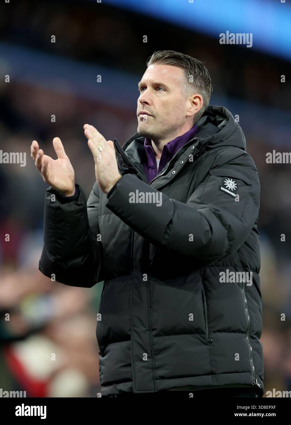 Wolverhampton Wanderers manager Rob Edwards applauds the fans after the ...