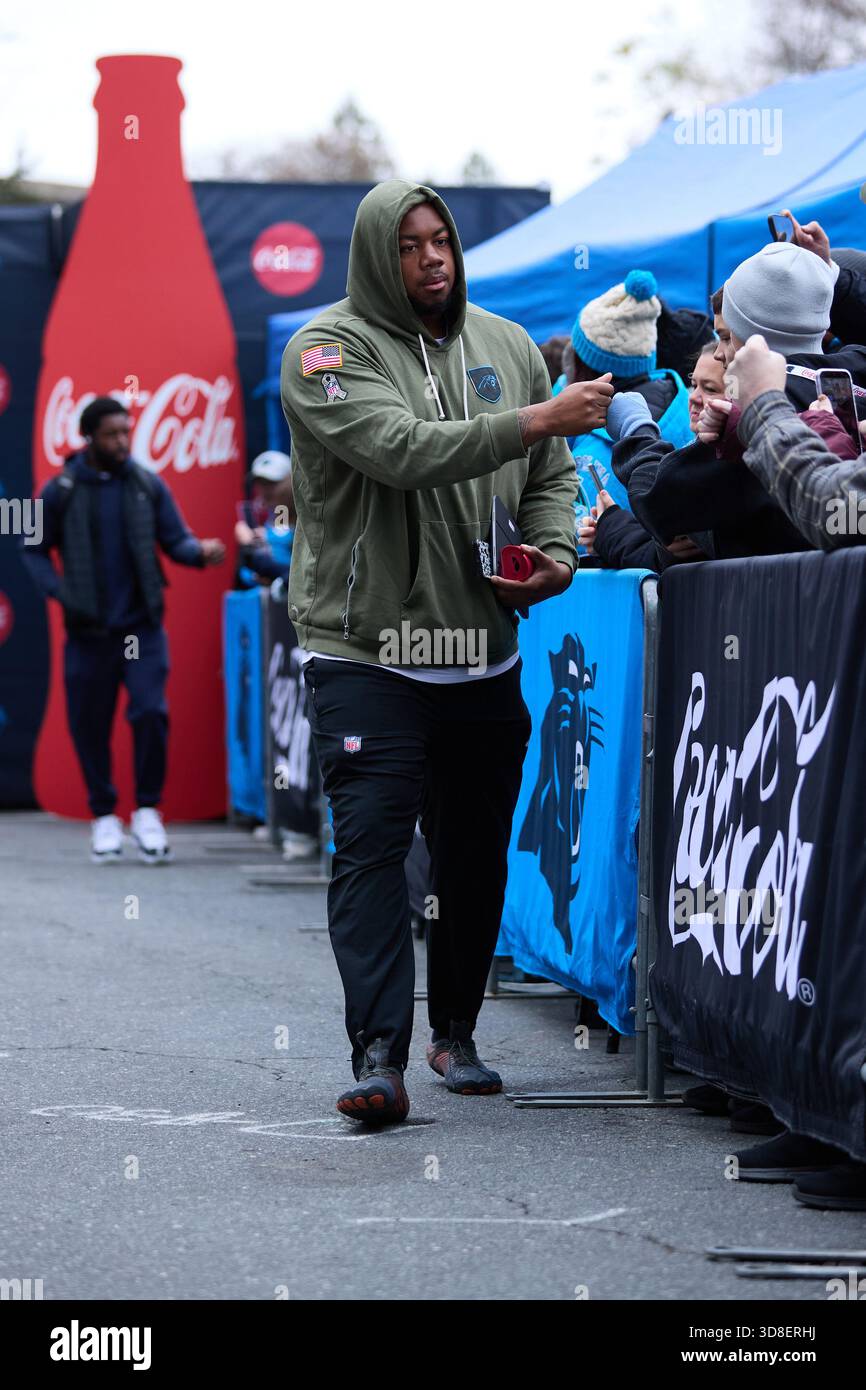 Carolina Panthers defensive end LaBryan Ray arrives at Bank of America ...