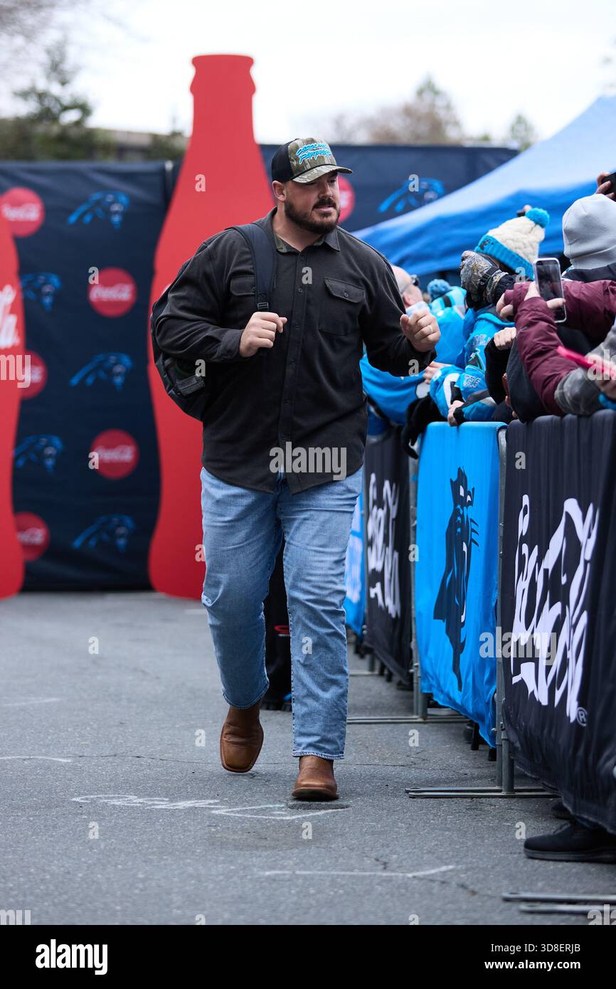 Carolina Panthers center Austin Corbett arrives at Bank of America ...