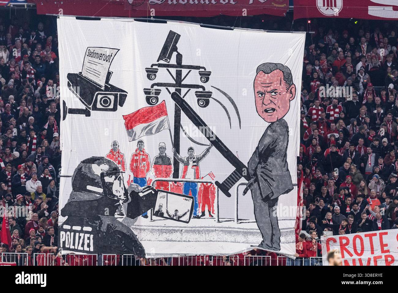 MUNICH, GERMANY - NOVEMBER 29: Protest banner of FC FC Bayern Munich ...