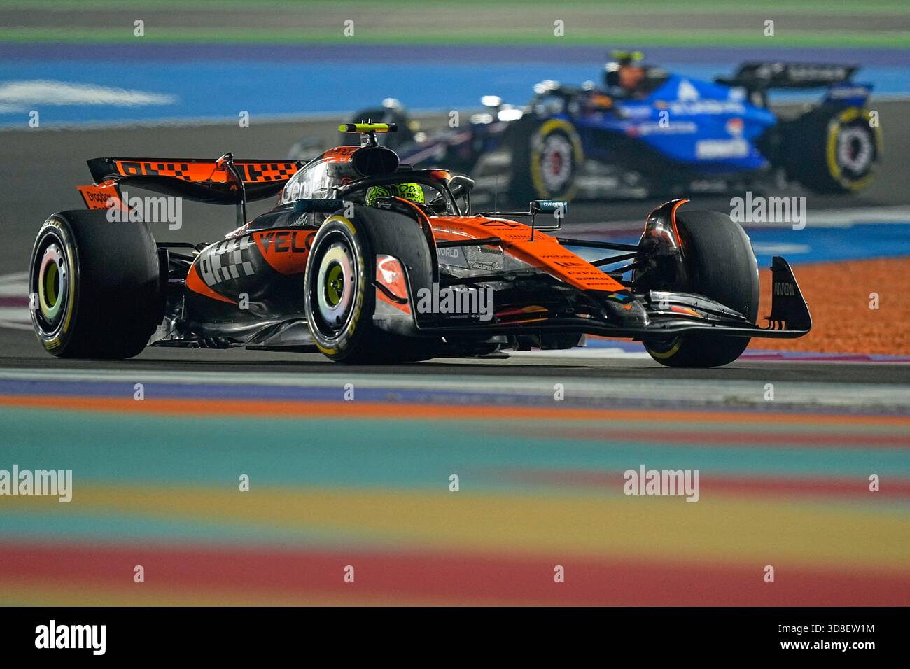 McLaren driver Lando Norris of Britain steers his car during the Qatar ...