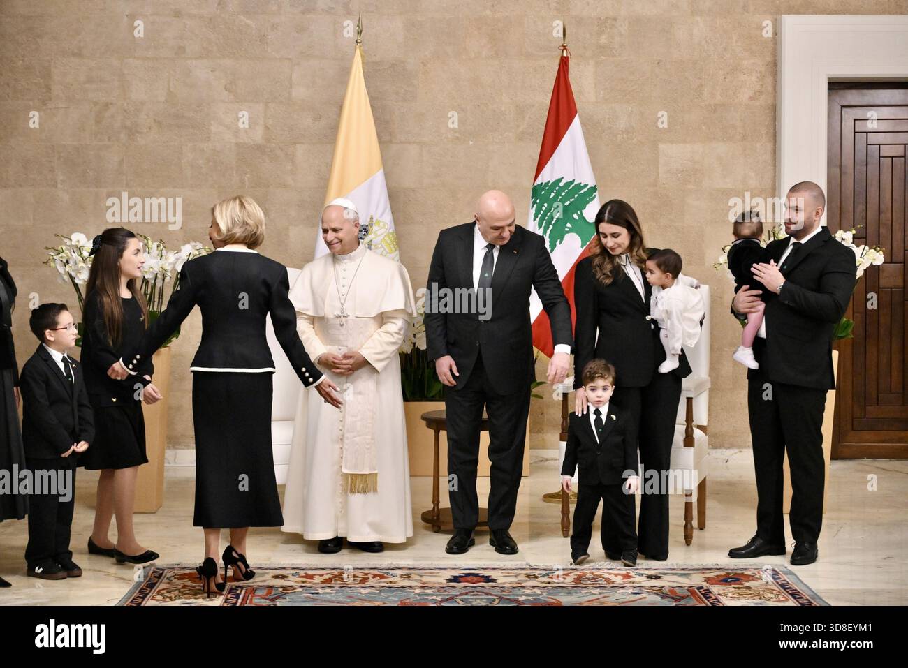 Pope Leo XIV meets with Lebanese President Joseph Aoun, First Lady ...