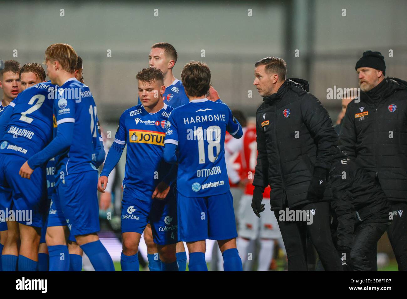 Sandefjord 20251130. The elite football match between Sandefjord and ...