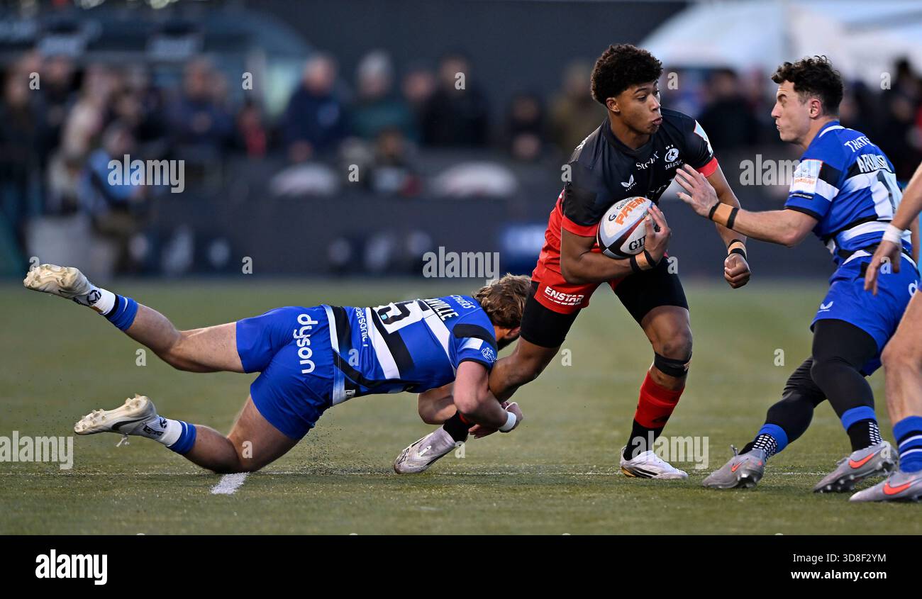 Barnet. United Kingdom. 30 November 2025. Prem Rugby. Saracens V Bath ...
