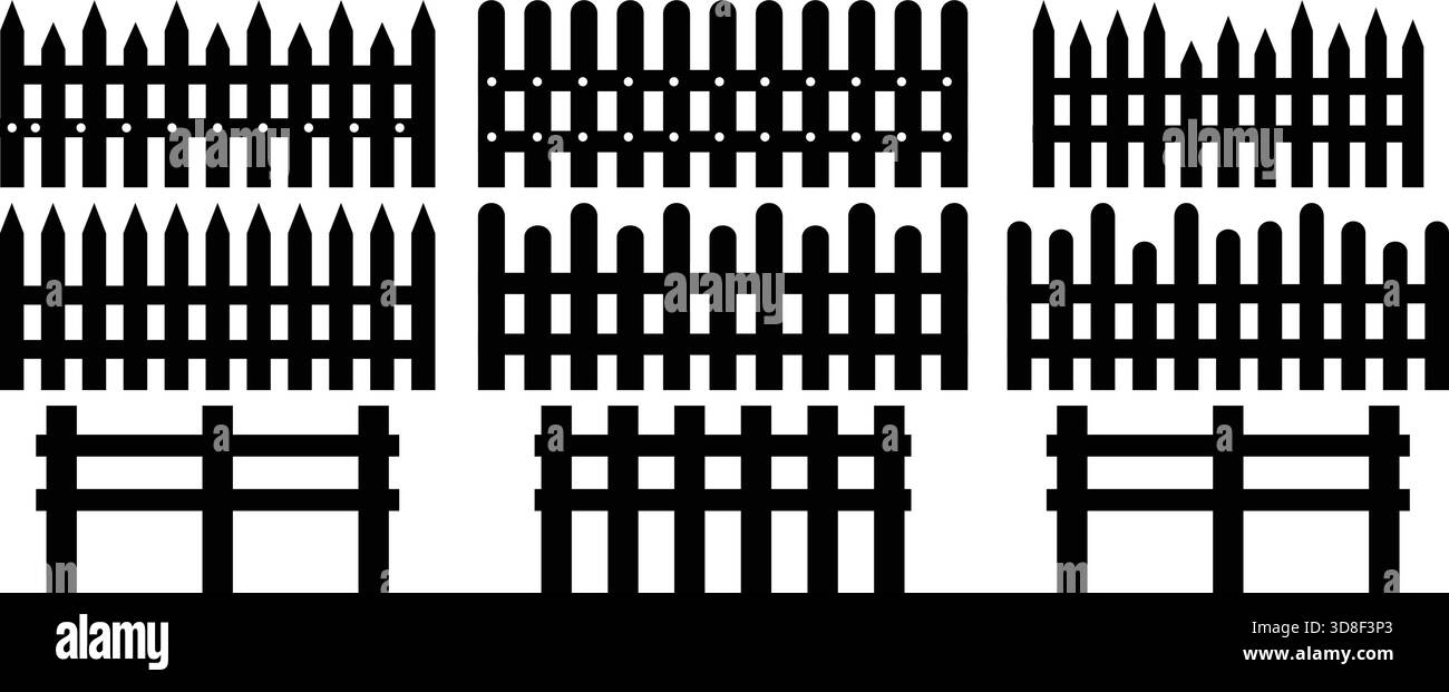 Yard fence set collection Stock Vector Images - Alamy