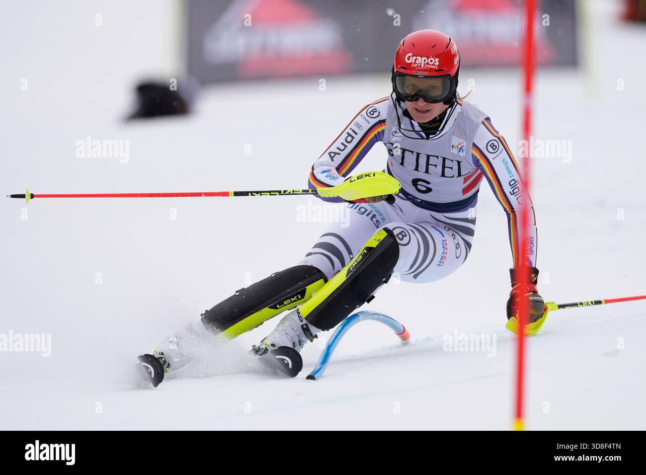 Germany's Lena Duerr competes during a World Cup women's slalom skiing ...