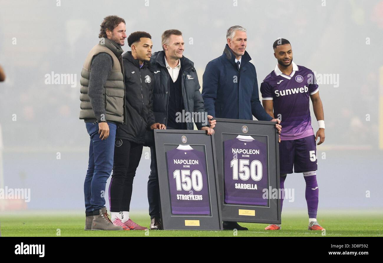 Anderlecht's sport director Olivier Renard, Anderlecht's Mario ...
