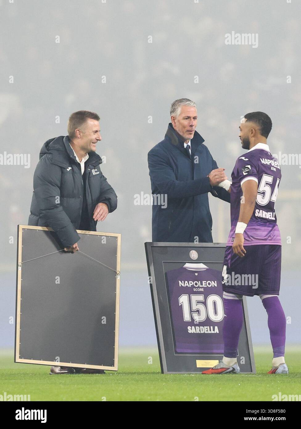 Anderlecht's CEO Kenneth Bornauw, Anderlecht's chairman Michael ...