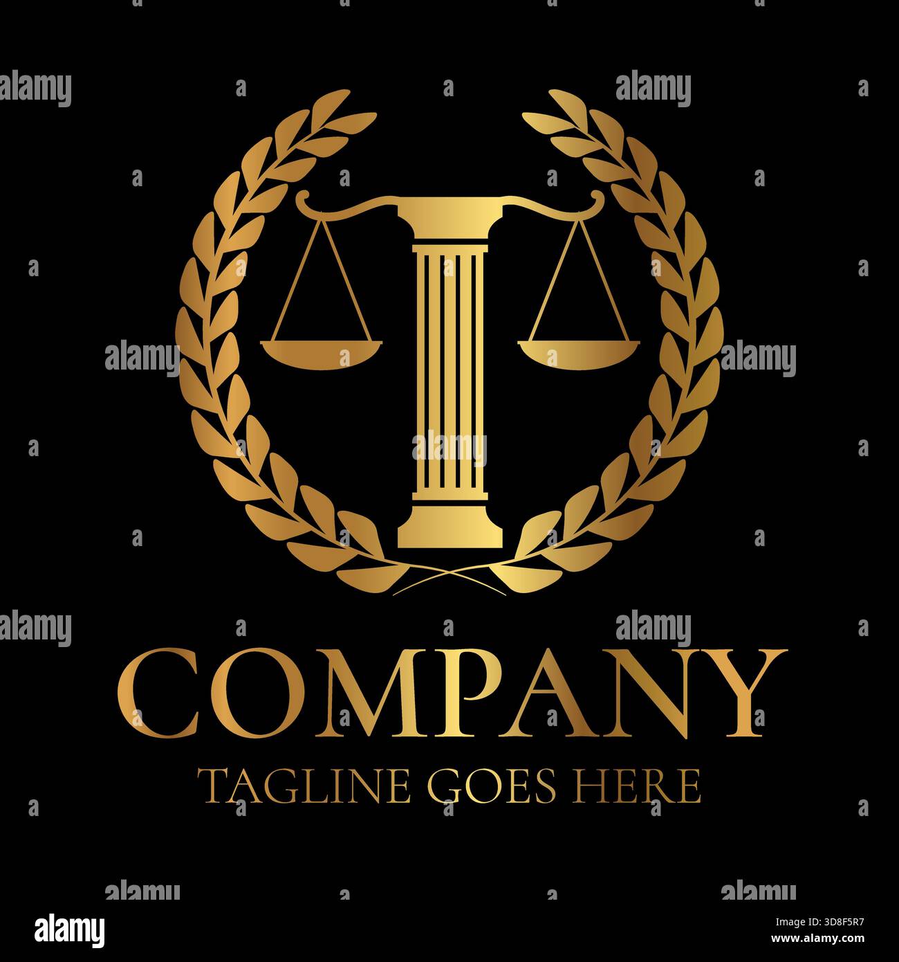 Lawyer Company or Law Firm Elegant Logo with the Scales of Justice ...
