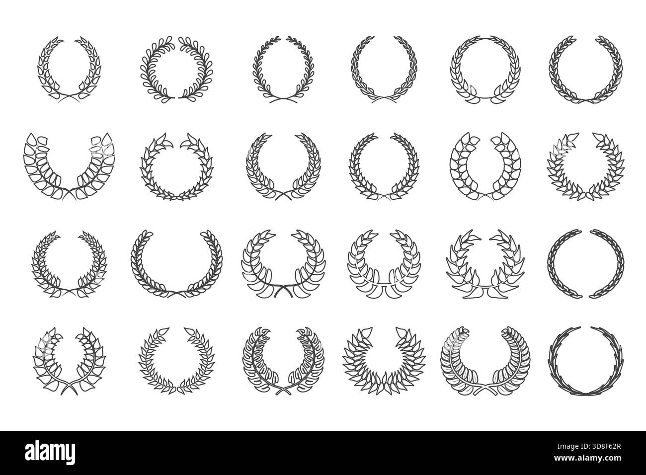 Laurel line icon outline Cut Out Stock Images & Pictures - Alamy