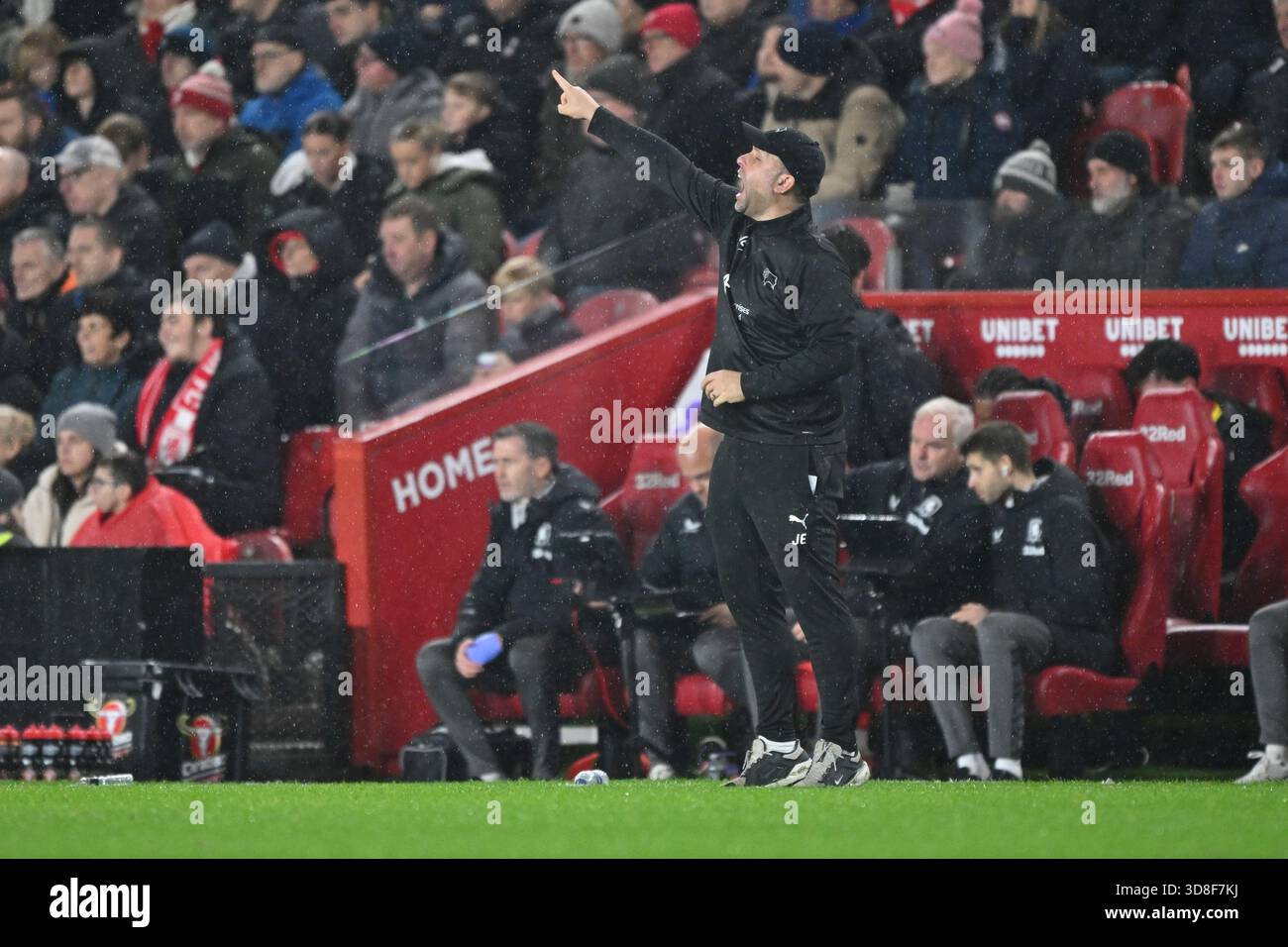 Derby County manager John Eustace during the Sky Bet Championship match ...