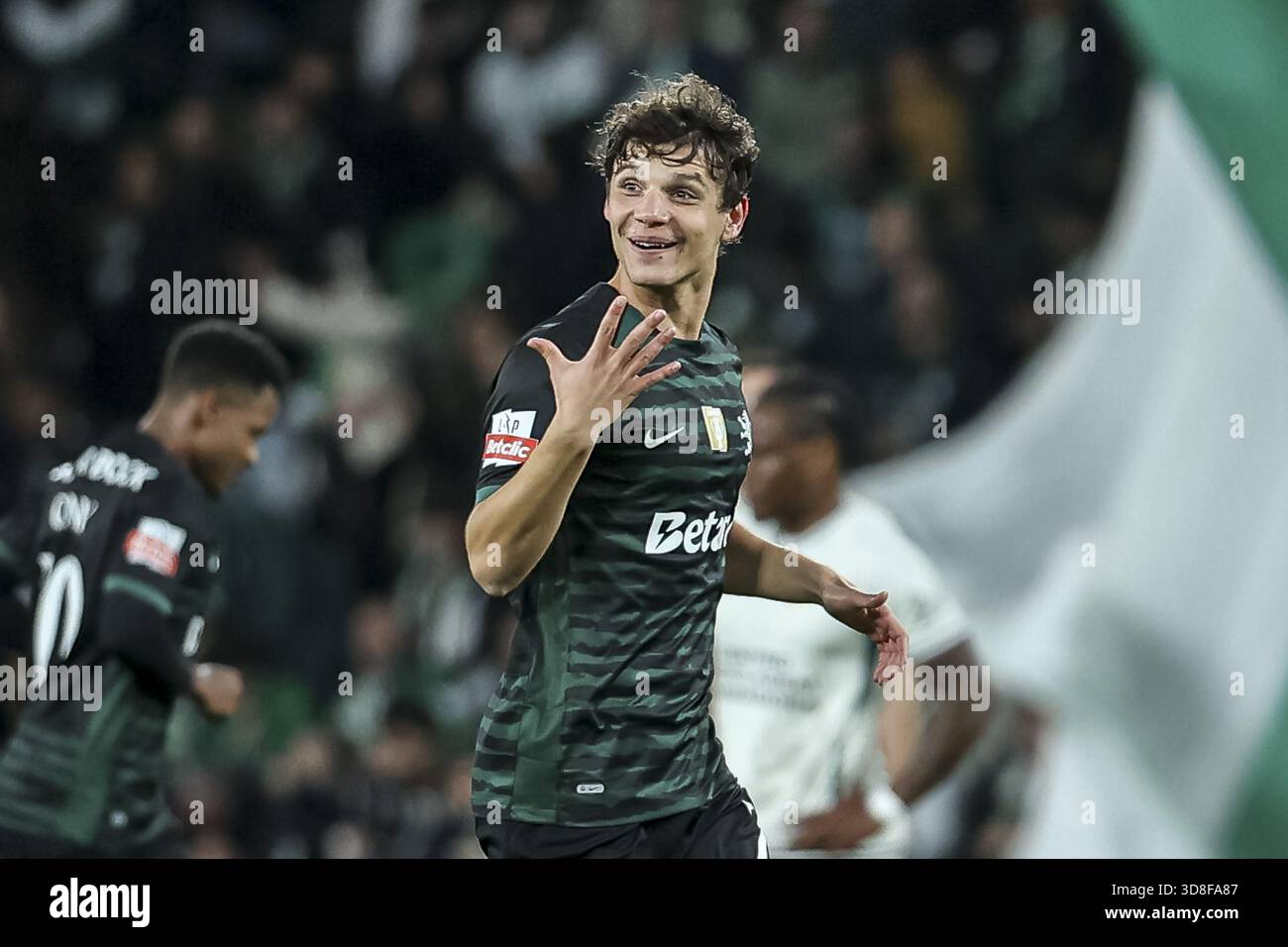 Eduardo Quaresma 72 of Sporting CP celebrates after scoring during the ...