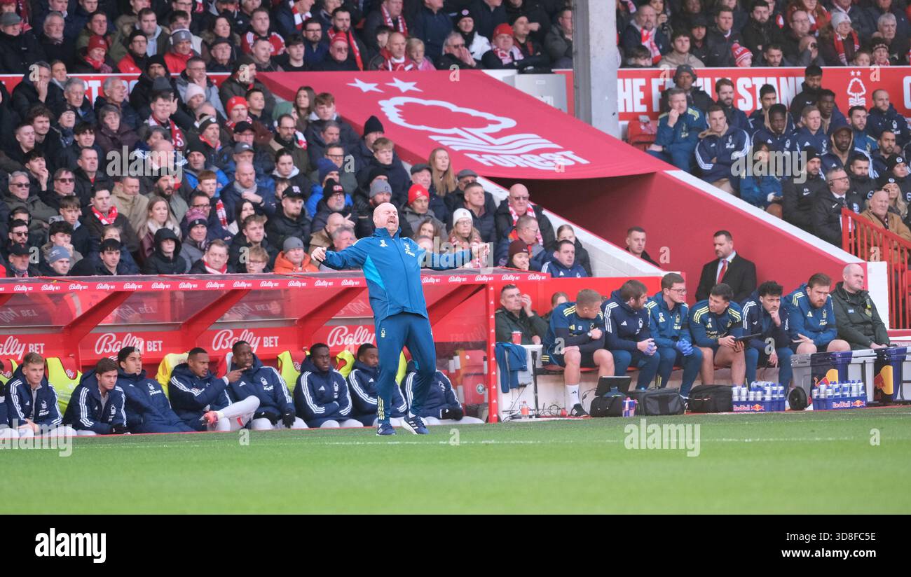Nottingham Forest Head Coach Sean Dyche seen during the Premier league ...