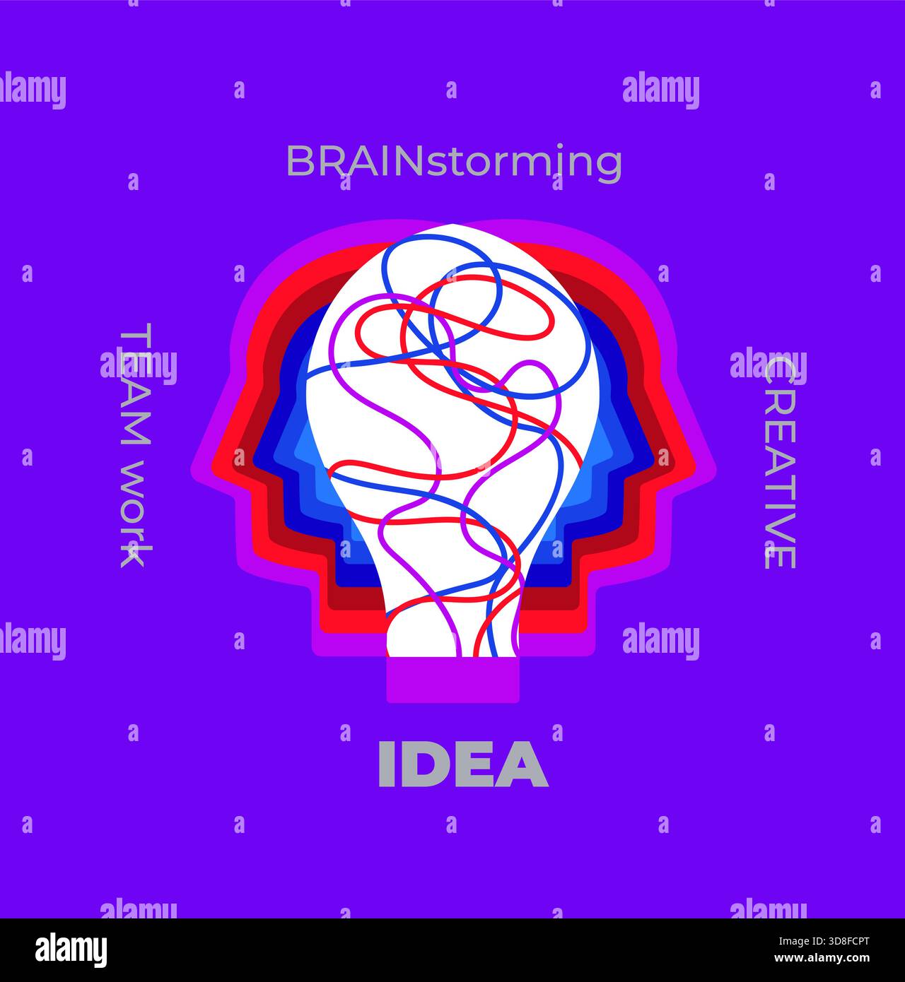 Teamwork concept,maze of thoughts on brainstorming. Infographic of ...