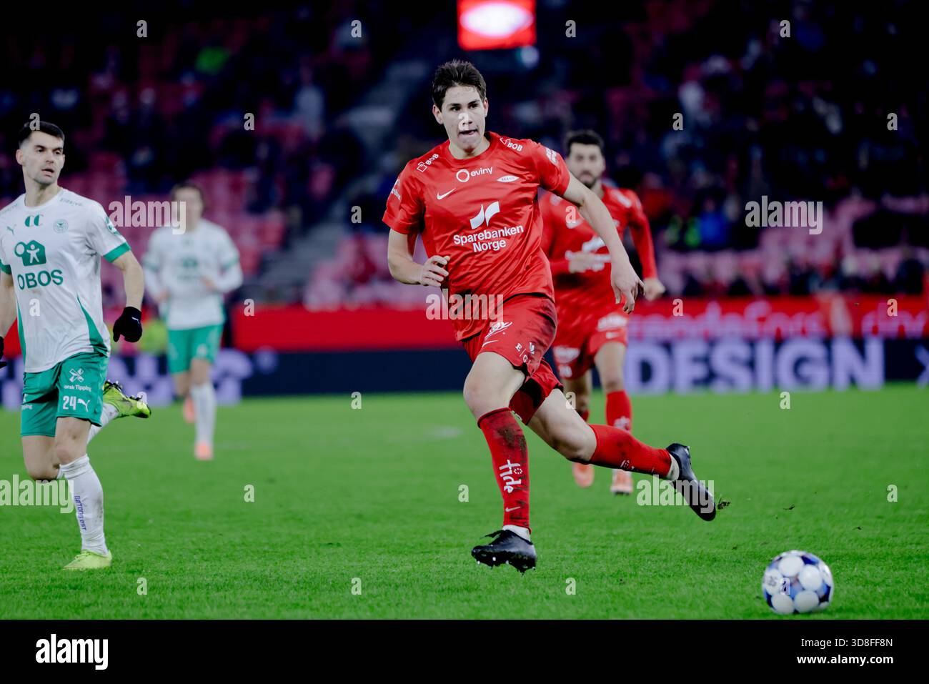 Bergen 20251130. Brann's Martin Helland during the elite football match ...